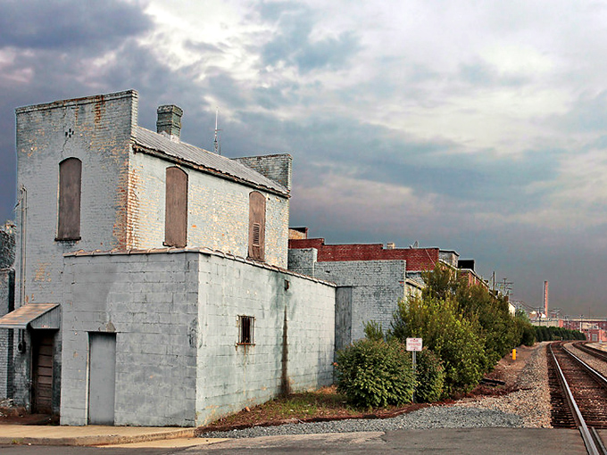 Reidsville's weathered buildings along the railroad tracks show the patina of time. Industrial charm at its finest!
