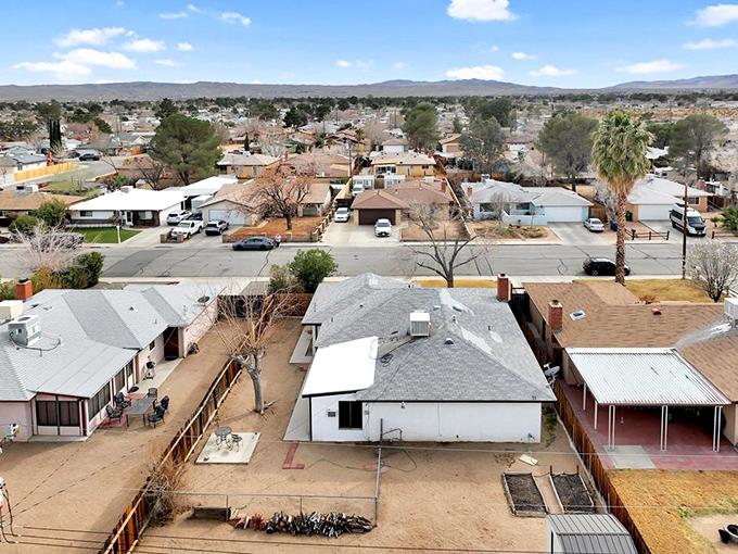 The high desert community of Ridgecrest basks under impossibly blue skies, where housing costs are as low as the humidity.