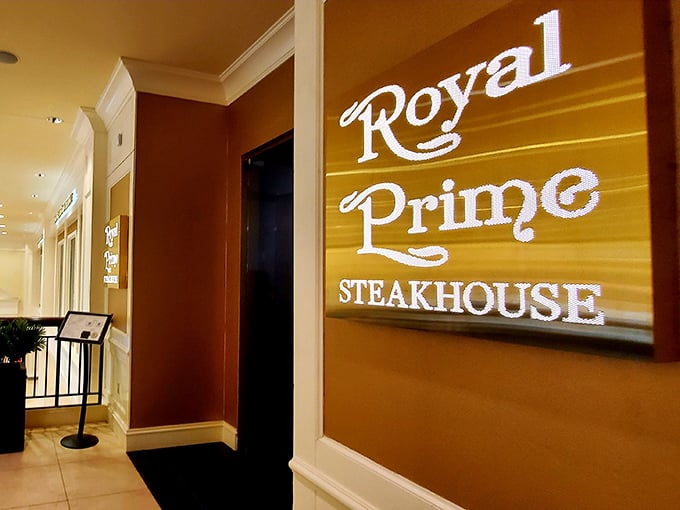 Royal treatment starts at the door - marble floors leading to memorable meals ahead.