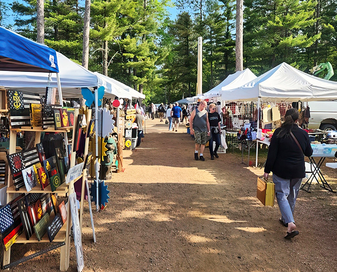 Under the big Wisconsin sky, St. Germain Flea Market offers delightful discoveries around every corner. What a grand day out!