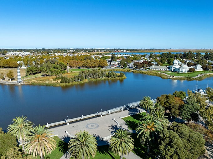 This waterfront promenade proves you don't need Napa's crowds to enjoy California's wine country waters.