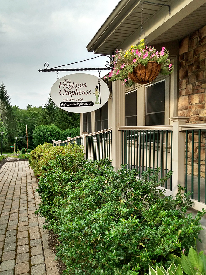 The Frogtown Chophouse sign promises something special, and boy, do they deliver on that promise with every plate.