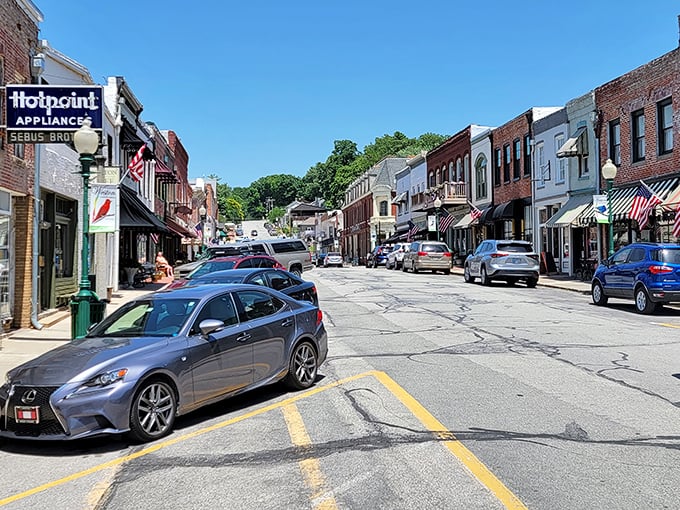 Weston's main street buildings have the kind of architectural details they stopped making around the time people stopped writing letters &ndash; both worth appreciating.