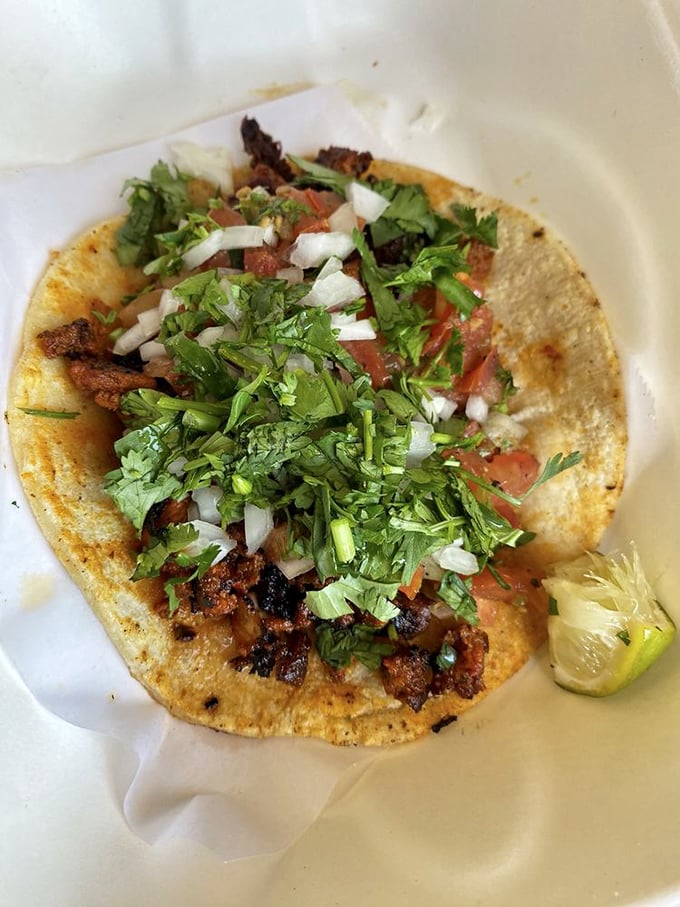 This al pastor taco doesn't need a fancy introduction&mdash;it speaks for itself. The charred edges of seasoned pork nestled under a blanket of cilantro tell you everything.