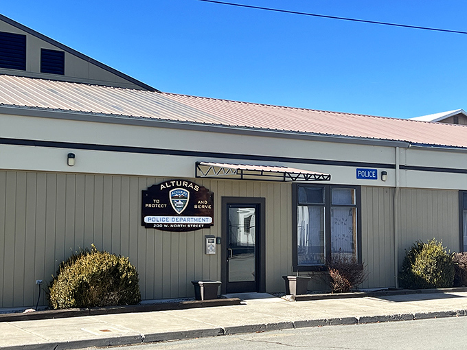 The Alturas Police Department&mdash;where the crime blotter might feature "suspicious deer in yard" and officers know your name, not just your license number.