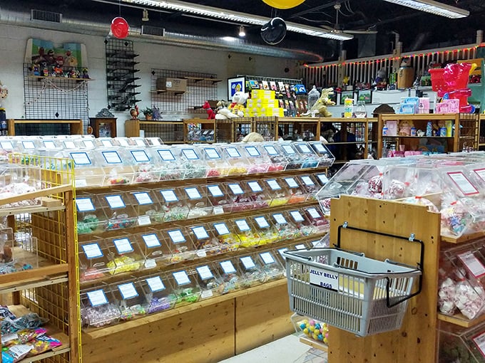 The bulk candy section: where adults transform back into kids and "just a handful" becomes a mathematical impossibility.