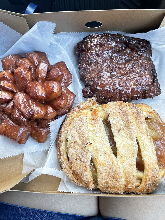 The apple fritter: where fruit meets dessert and creates something greater than either could be alone. Nature's perfect partnership. 