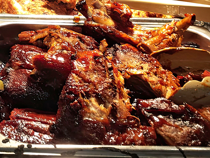 These ribs appear to have achieved that perfect "fall-off-the-bone" status that BBQ dreams are made of.