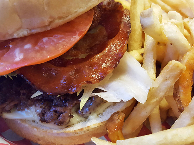 This isn't just a burger&mdash;it's a juicy masterpiece that requires at least three napkins and a moment of silent appreciation.