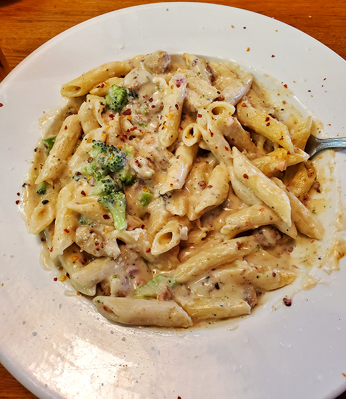 This isn't just mac and cheese &ndash; it's a creamy, decadent pasta dream where broccoli makes a token appearance to help you pretend it's somewhat virtuous.