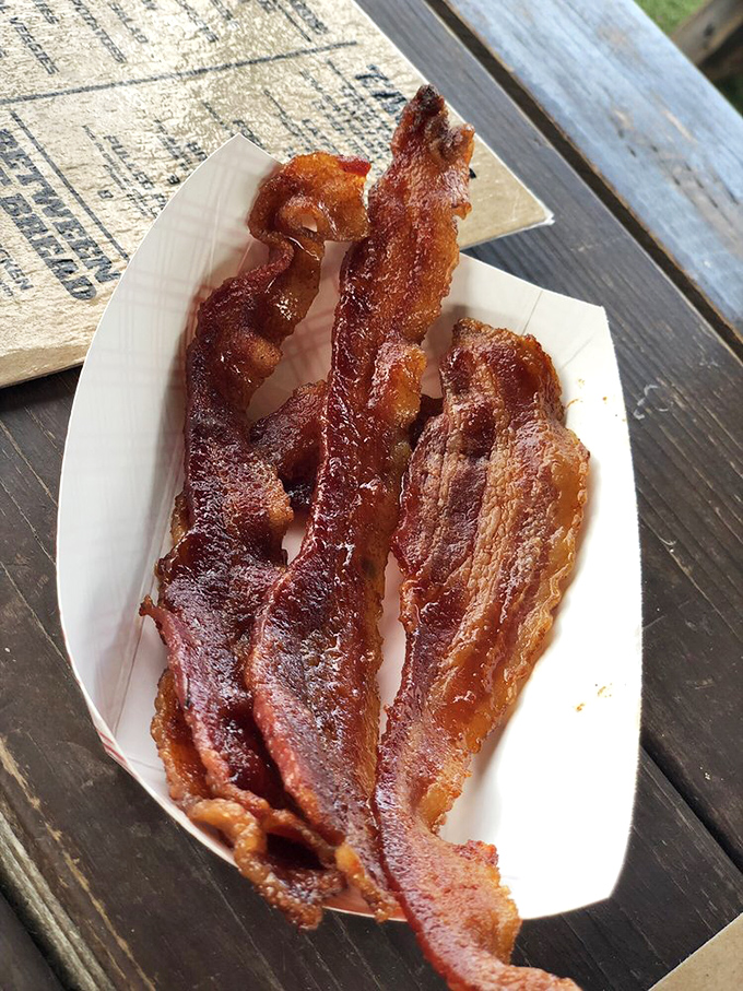 Candied bacon &ndash; because regular bacon wasn't indulgent enough. These caramelized strips are what would happen if bacon went to finishing school.