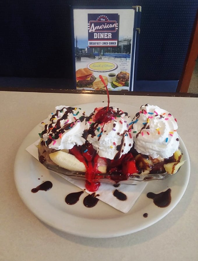 This banana split doesn't just satisfy a sweet tooth&mdash;it throws a party for it. Three scoops of nostalgia topped with a cherry on top.