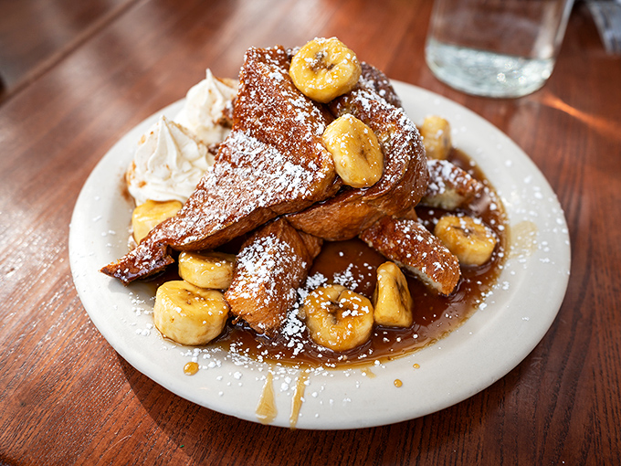 Bananas Foster French toast that's essentially dessert masquerading as breakfast&mdash;and nobody's complaining about this delicious identity crisis.