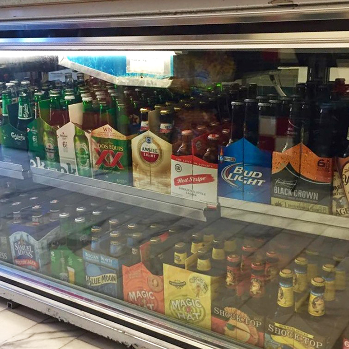 The beverage selection stands at attention like tasty soldiers ready to complement your meal perfectly.