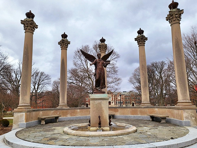 Beneficence, Muncie's beloved angel statue, has been watching over Ball State students since before their parents were cramming for finals.