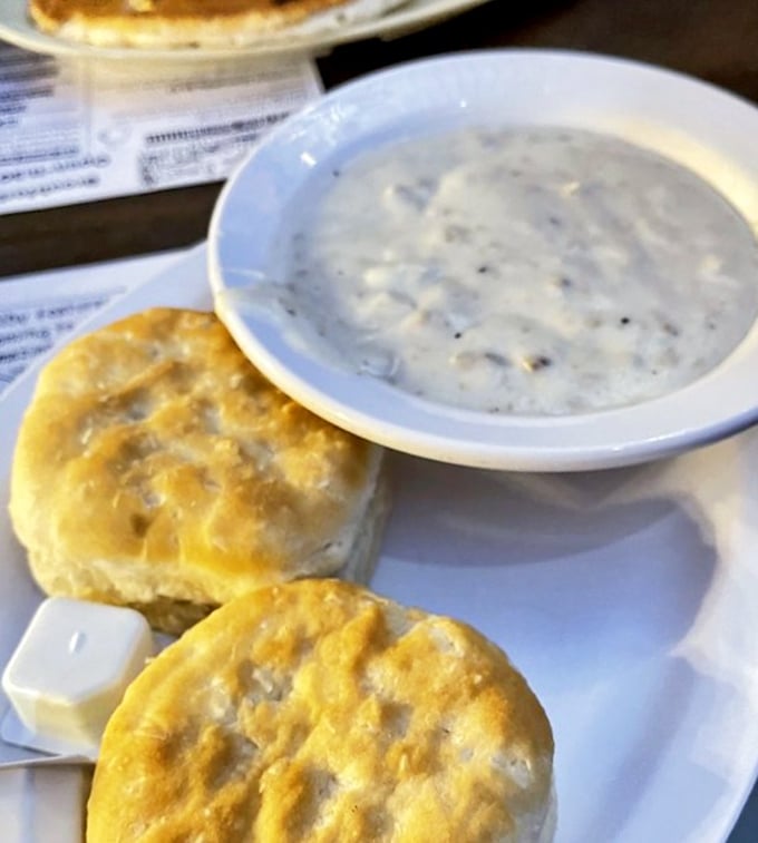 Southern comfort in a bowl &ndash; biscuits waiting to be smothered in creamy gravy. Grandmothers everywhere would give their nod of approval.