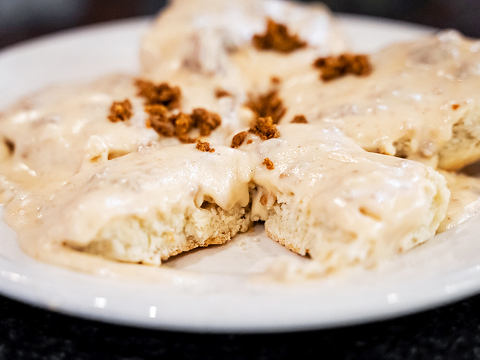 Biscuits and gravy&mdash;the star attraction that proves sometimes the most humble-looking dishes deliver the most profound flavor experiences.