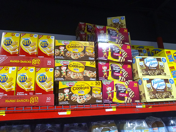 Even the snack selection feels like a throwback, with familiar favorites lined up like colorful soldiers ready for your pantry.