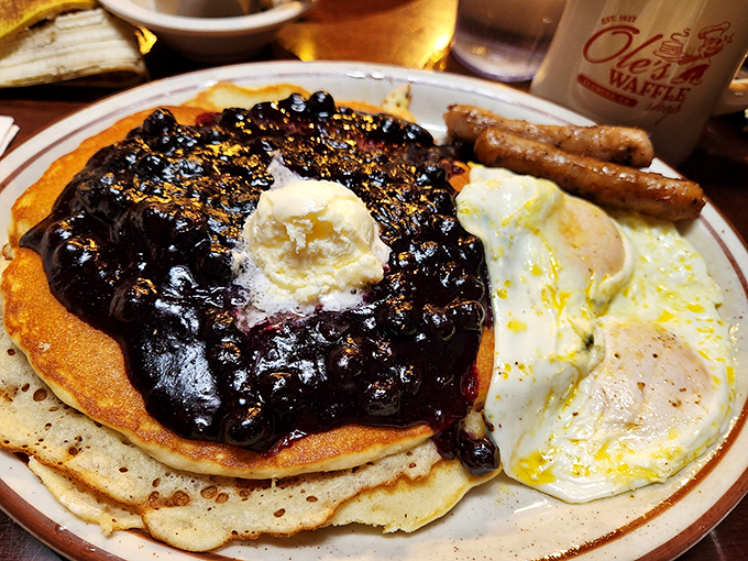 These blueberry pancakes with their perfect butter crown look like they're auditioning for the breakfast version of "America's Got Talent." They'd win.