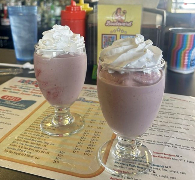 Strawberry milkshakes so thick they defy gravity. These aren't just desserts—they're creamy works of art that demand to be savored slowly.