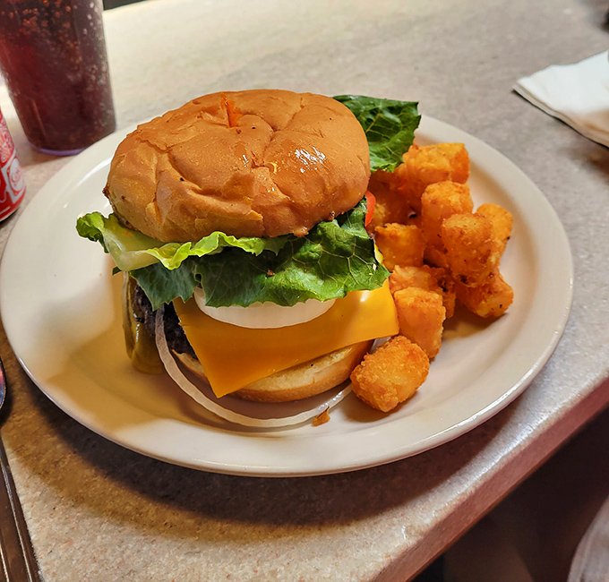 A classic American burger that doesn't need fancy toppings or a pretentious name&mdash;just honest goodness between two buns.