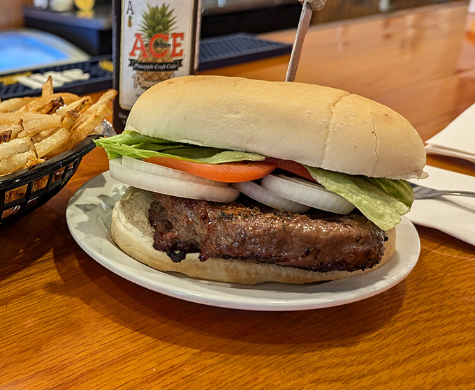A burger that doesn't need fancy toppings or a clever name&mdash;just fresh ingredients, proper seasoning, and the confidence to let quality speak for itself.