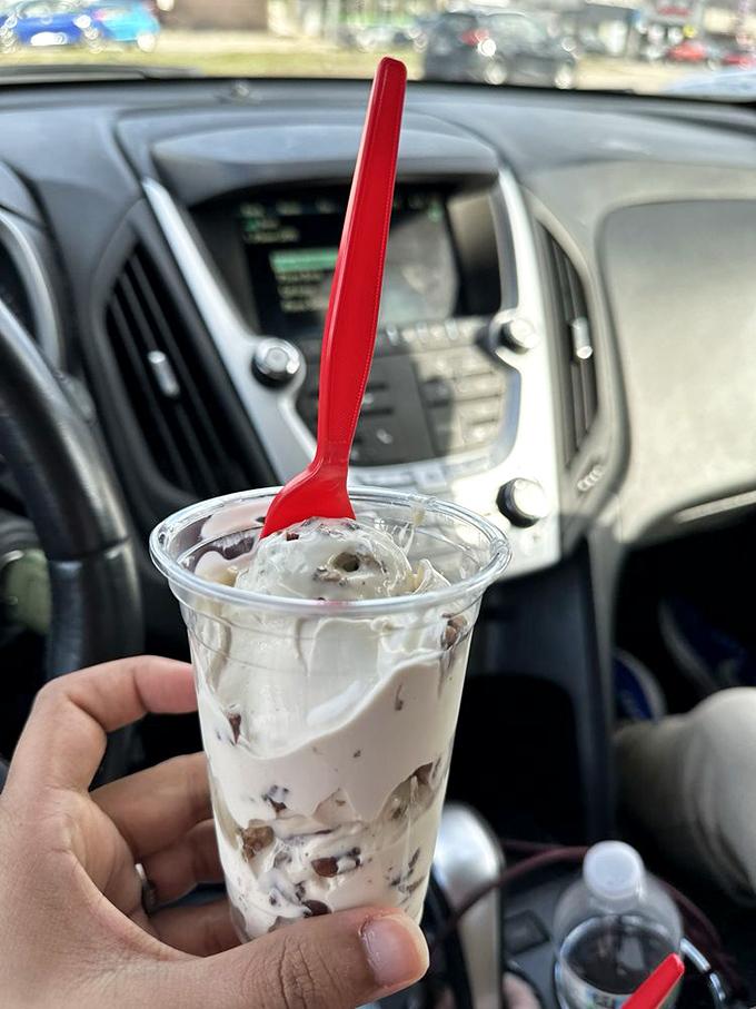 Butter pecan custard with chocolate chunks&mdash;a textural symphony that makes you wonder why anyone would settle for ordinary ice cream.