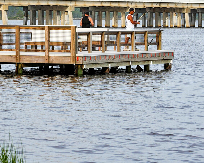 The fishing pier offers more than just a chance to catch dinner&mdash;it's a front-row seat to nature's daily performance, all for a modest senior discount.