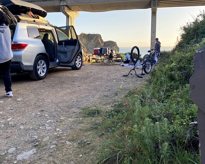 Beachside camping with an ocean soundtrack. Pull up, unpack, and within minutes you're living the California dream that people in Nebraska fantasize about.