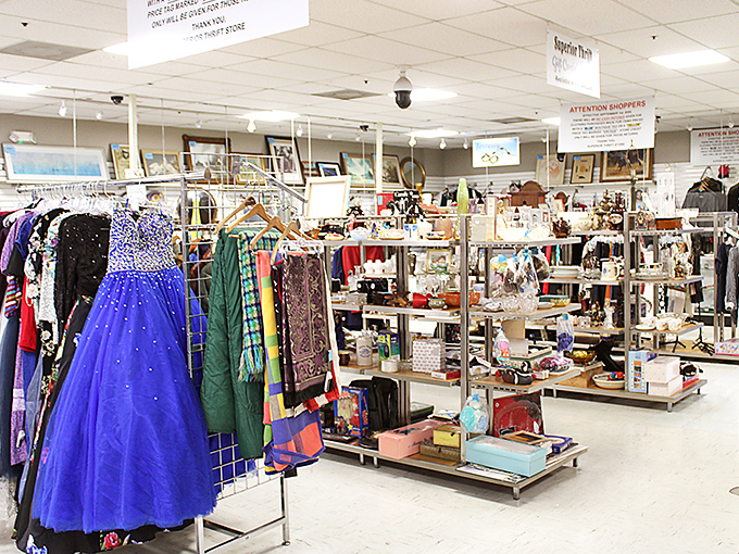 The jewelry counter gleams with forgotten treasures&mdash;someone's past statement piece waiting to become your conversation starter.
