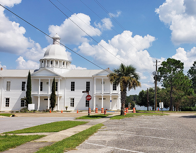 The Chautauqua Hall of Brotherhood's stately white presence feels like the South's answer to Greek architecture, with better humidity management.
