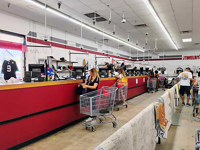 The checkout line: that magical place where you realize you've somehow acquired treasures you never knew you needed until this very moment.