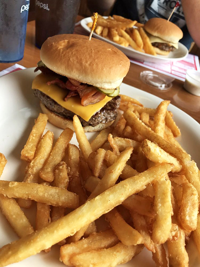A burger that requires jaw-stretching exercises beforehand. Those fries aren't a side dish&mdash;they're co-stars in this lunchtime blockbuster.