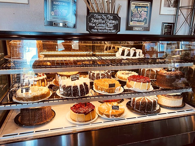 The dessert case &ndash; where willpower goes to die. Each cheesecake and torte silently chanting, "You know you want me."