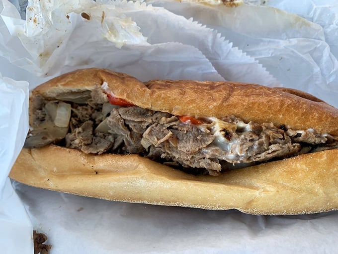 Simplicity elevated to an art form. This cheesesteak proves that sometimes the most basic pleasures are the most profound.
