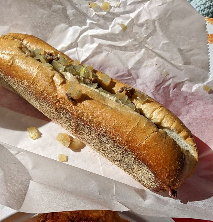 The humble cheesesteak, Pennsylvania's gift to the sandwich world. Those caramelized onions aren't just toppings&mdash;they're little flavor bombs of happiness.