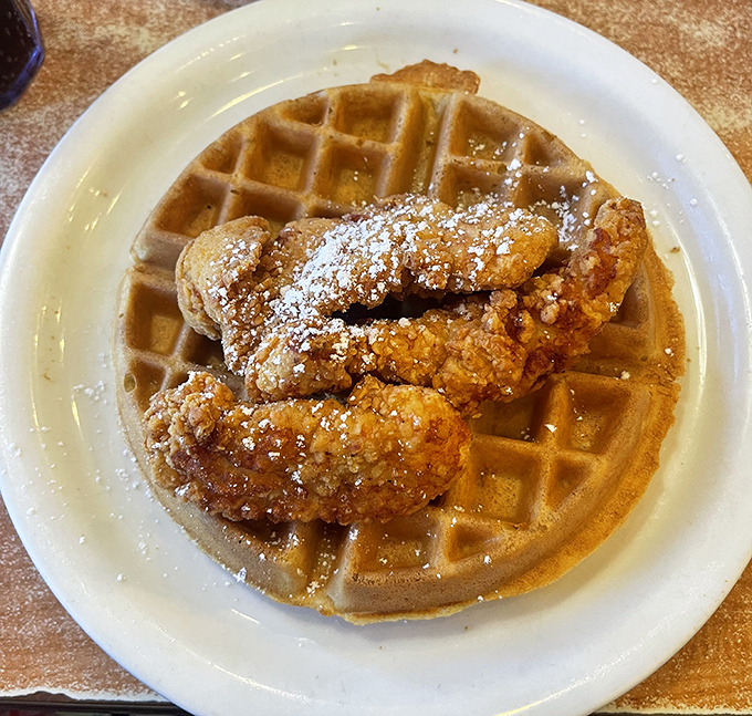 The chicken and waffle combo&mdash;America's greatest contribution to breakfast diplomacy. Sweet meets savory in perfect harmony.