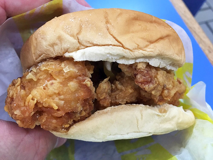 Sometimes a sandwich is more than a sandwich. This crispy chicken filet with pickle chips and golden fries is the lunch equivalent of finding money in an old jacket.
