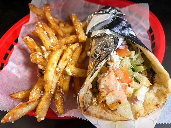 This gyro and fries combo is what happens when Mediterranean dreams meet Midwestern portions&mdash;a vacation for your taste buds without the airfare.