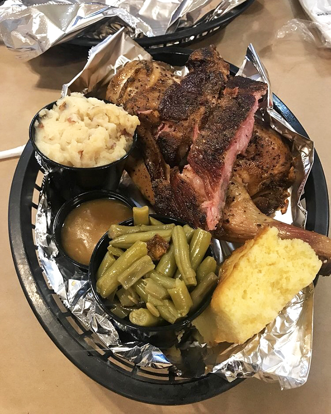 When chicken and ribs share a plate, magic happens &ndash; especially with those perfectly seasoned green beans.