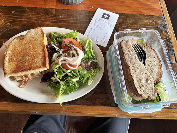 The sandwich-salad combo that answers the eternal question: "Can I be virtuous and indulgent at the same time?" (Spoiler: yes, you can!)