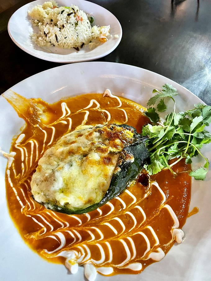 Squash blossoms and stuffed chiles prove that vegetarian options can steal the show with remarkable flair and flavor.