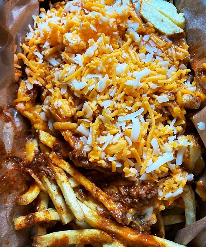 Chili cheese fries that require both fork and commitment &ndash; a glorious mess that satisfies something primal in the human spirit.
