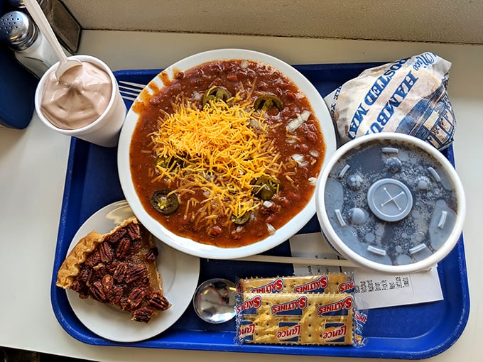 That bowl of chili topped with shredded cheddar is comfort in a bowl, while that slice of pecan pie is pure Southern-inspired heaven.