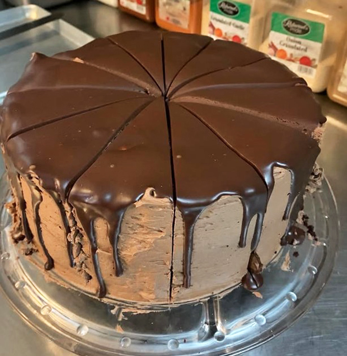 Chocolate cake so decadent it should require a permission slip. That ganache drip isn't just for show&mdash;it's the formal attire this dessert wears to impress.