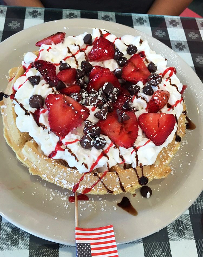 When chocolate chips meet strawberries on a waffle, magic happens &ndash; and your diet plans quietly exit stage left.