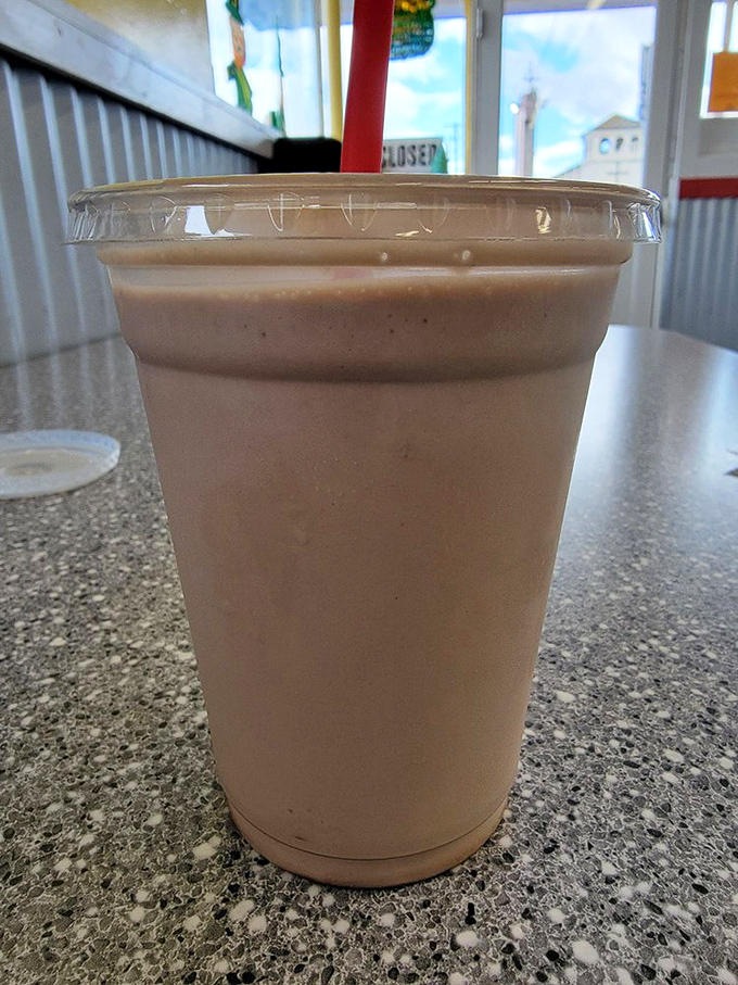 This chocolate malt isn't just a drink&mdash;it's a commitment. Thick enough to require serious straw technique but worth every bit of effort.