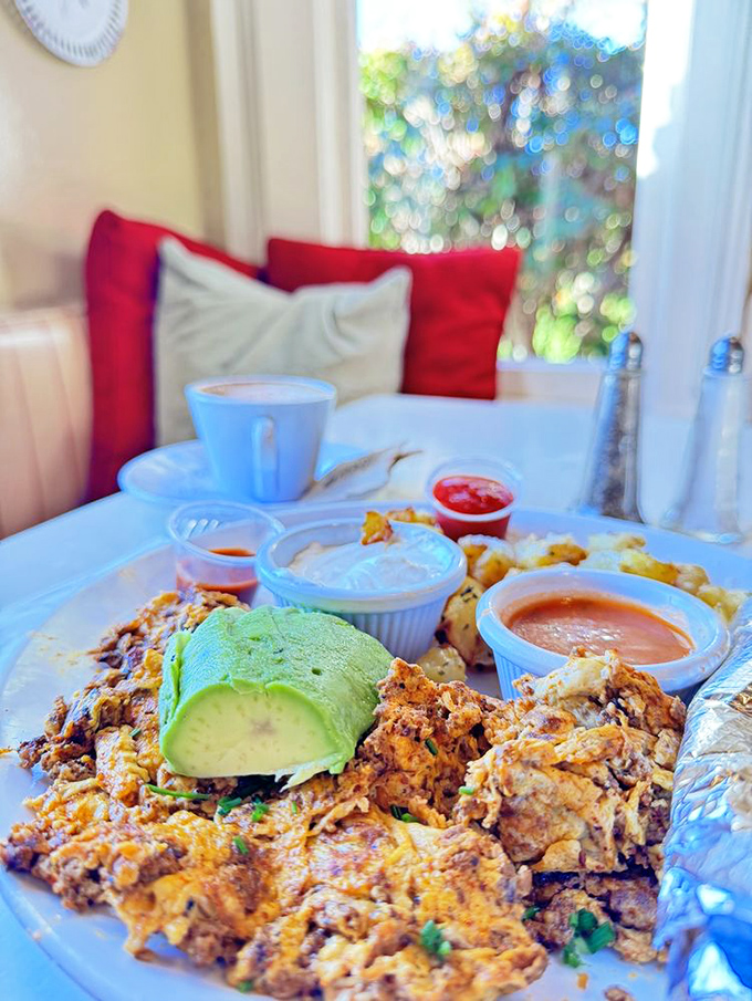 Morning sunshine on a plate: a hearty breakfast with all the fixings, served in that sweet spot where the window light makes everything Instagram-worthy.