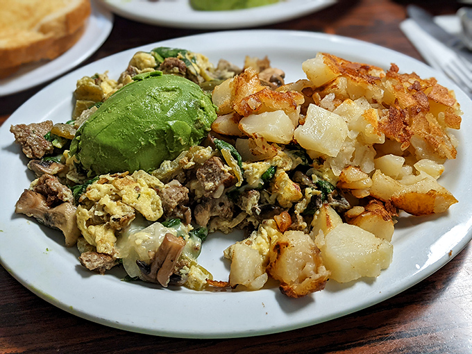 The chorizo scramble with perfectly crisp potatoes &ndash; proof that simple ingredients become extraordinary in the right hands.