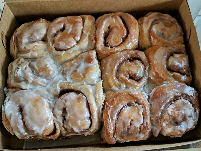 Cinnamon rolls that could make a carb-counter weep with joy. That glaze isn't just icing&mdash;it's liquid happiness drizzled over pillowy perfection.